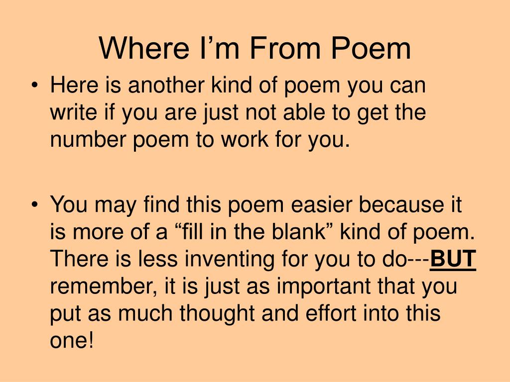 PPT - Where I’m From Poem PowerPoint Presentation, free download - ID ...