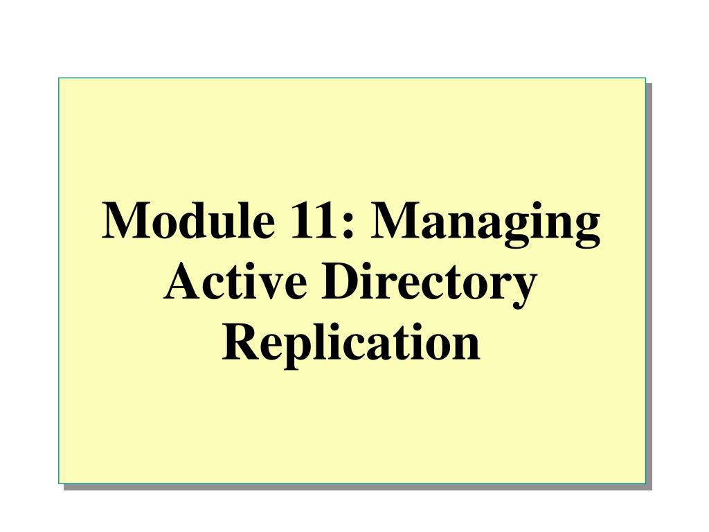 PPT - Module 11: Managing Active Directory Replication PowerPoint ...