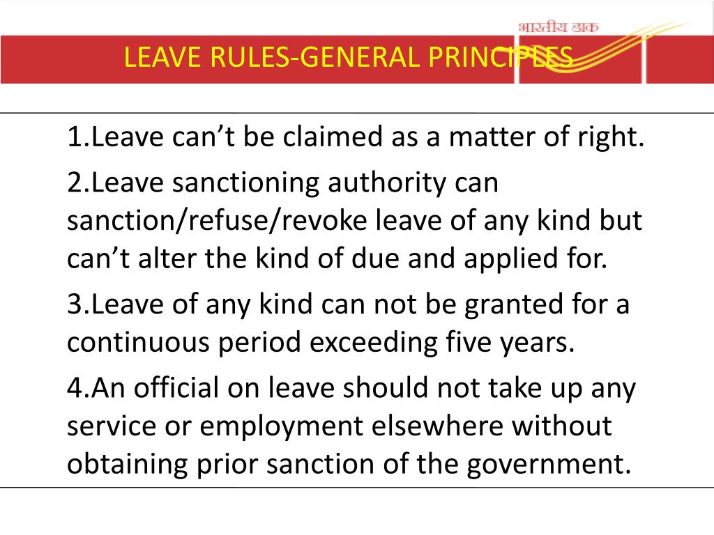 PPT - LEAVE RULES-GENERAL PRINCIPLES PowerPoint Presentation, free ...