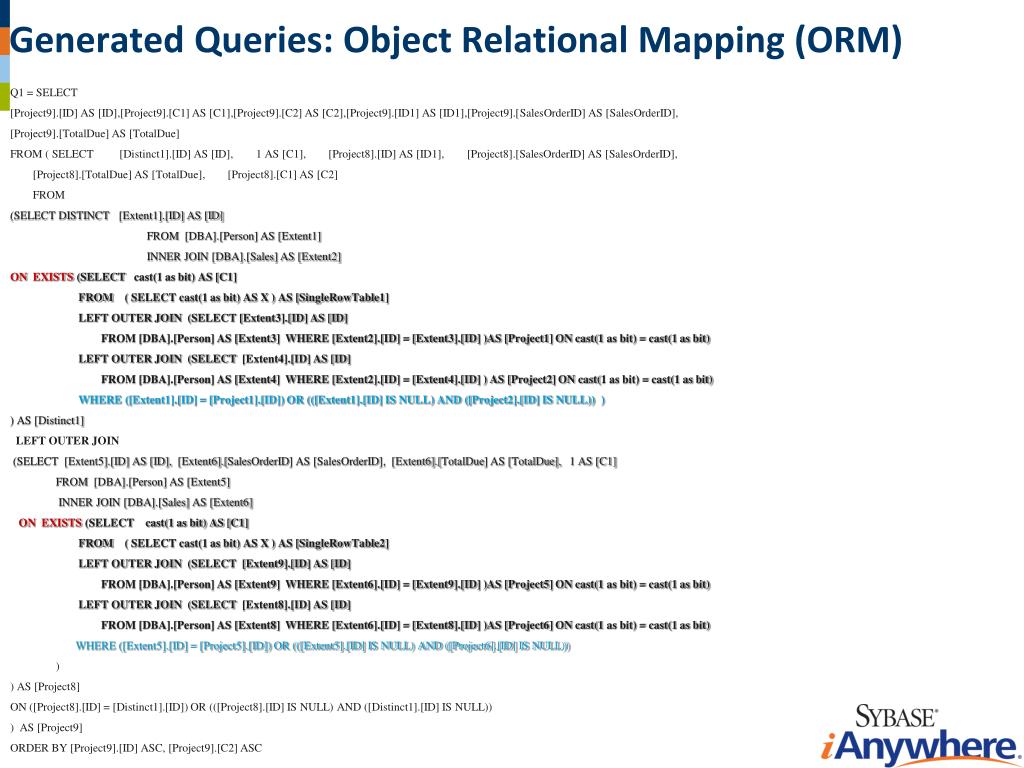 PPT - Generated Queries: Object Relational Mapping (ORM) PowerPoint Presentation - ID:3330489