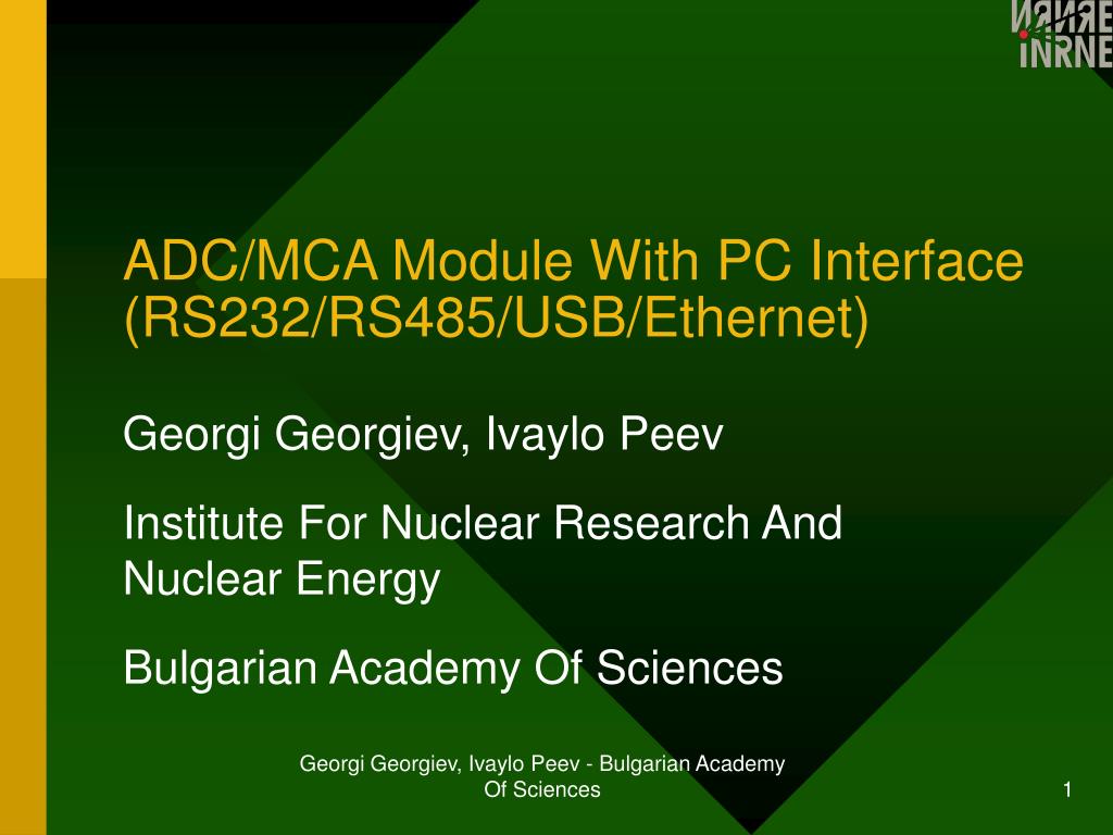 PPT - ADC/MCA Module With PC Interface (RS232/RS485/USB/Ethernet ...