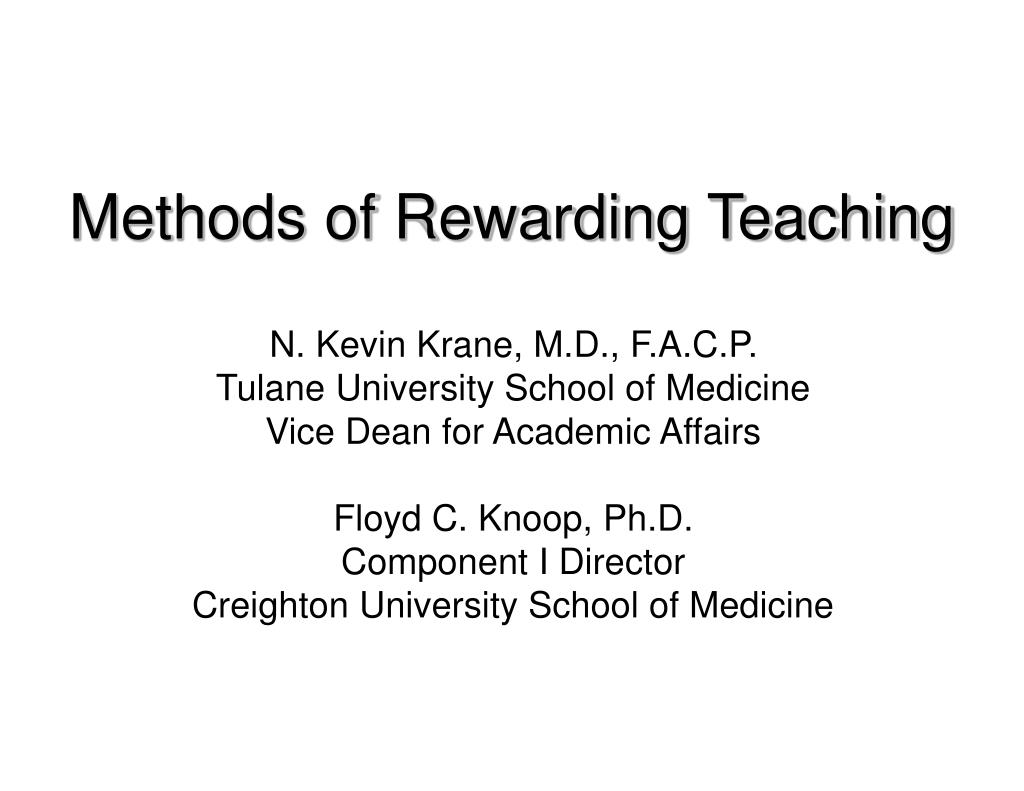 PPT - Methods of Rewarding Teaching PowerPoint Presentation, free ...