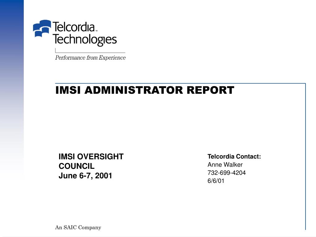 PPT - IMSI ADMINISTRATOR REPORT PowerPoint Presentation, free download ...