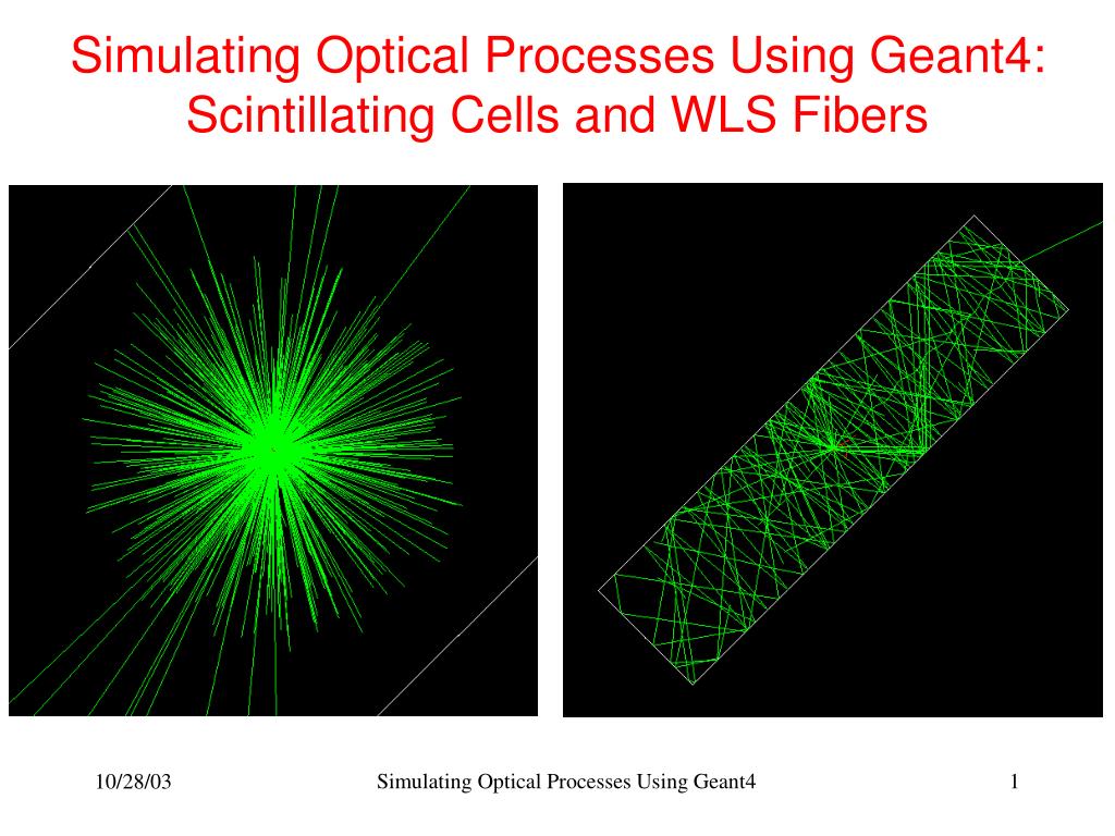 PPT - Simulating Optical Processes Using Geant4: Scintillating Cells and WLS Fibers PowerPoint ...