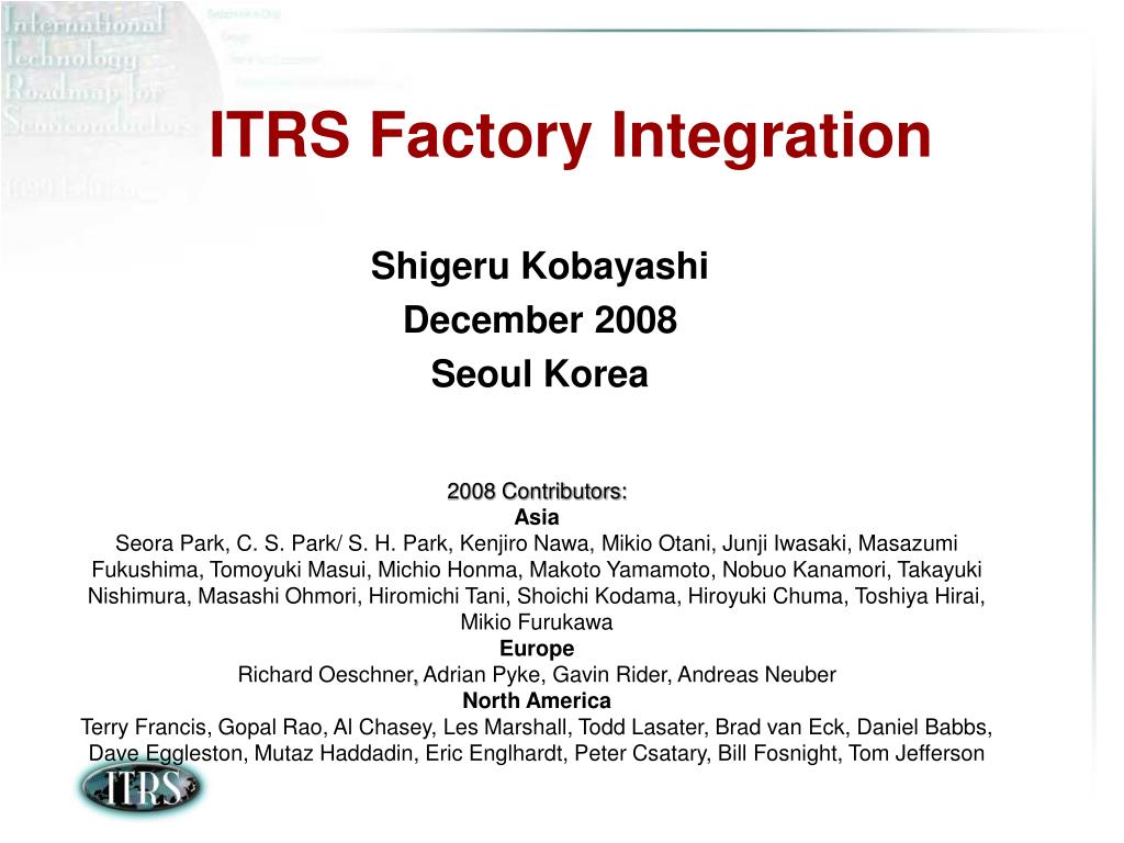 PPT - ITRS Factory Integration PowerPoint Presentation, free download ...