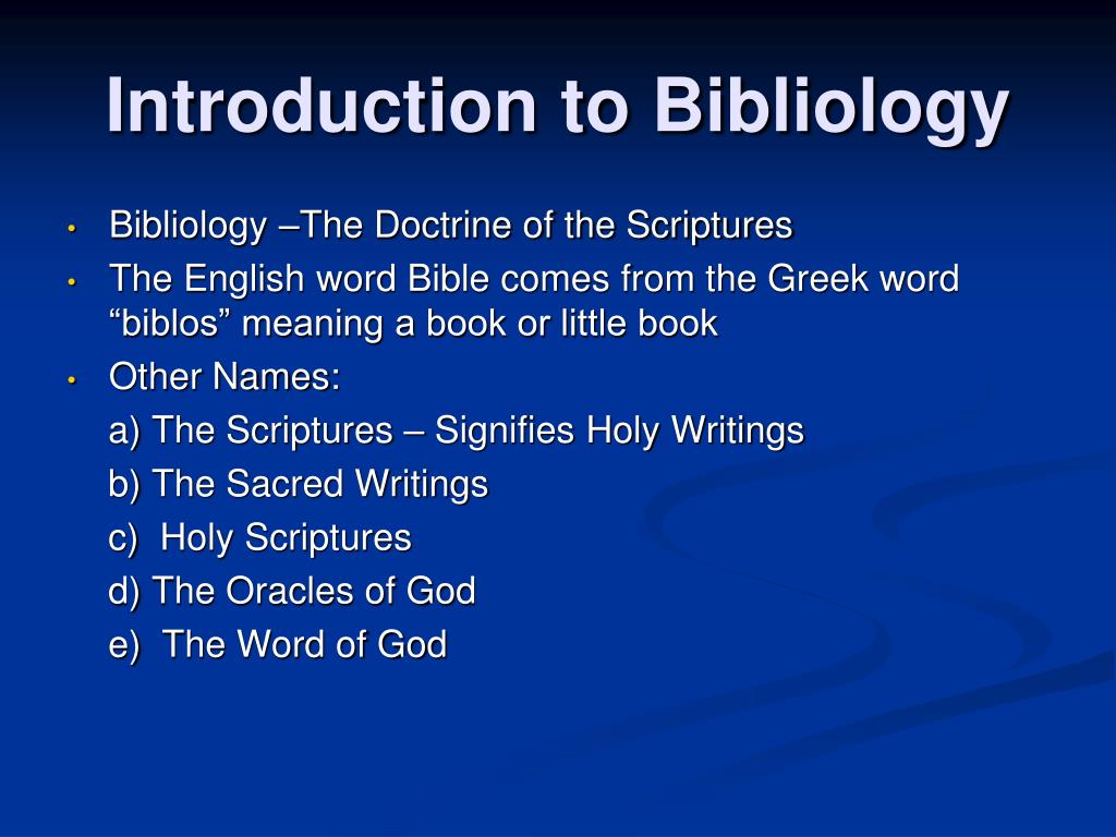 PPT - Introduction to Bibliology PowerPoint Presentation, free download ...