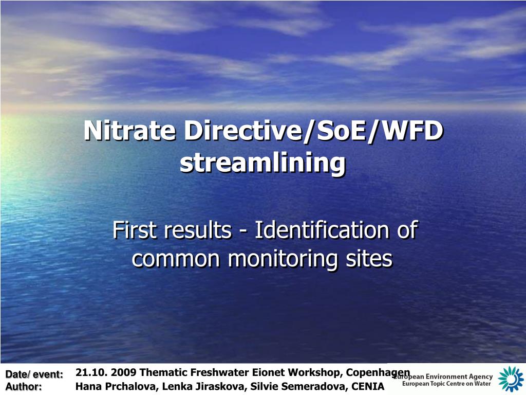 PPT - Nitrate Directive/ SoE /WFD streamlining PowerPoint Presentation - ID:3345890