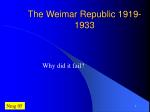 PPT - The Weimar Republic 1919-1933 PowerPoint Presentation, free ...