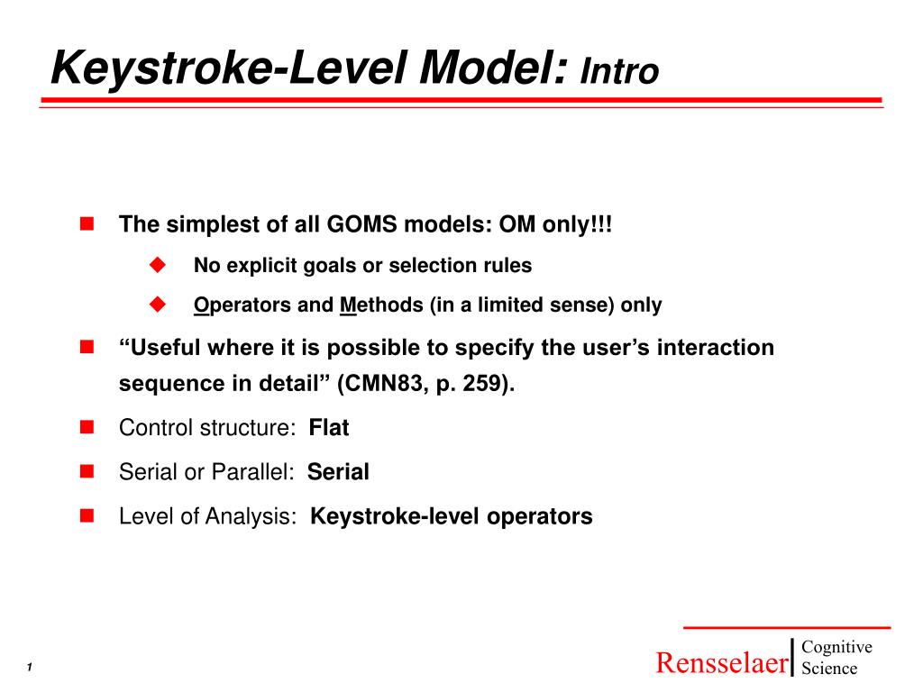 PPT - Keystroke-Level Model: Intro PowerPoint Presentation, free ...