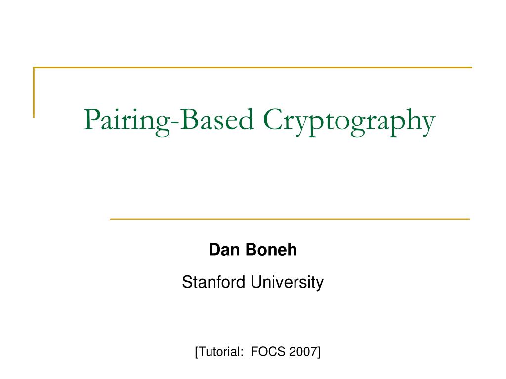 PPT - Pairing-Based Cryptography PowerPoint Presentation, free download - ID:3354775