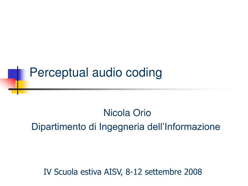 PPT - Perceptual audio coding PowerPoint Presentation, free download ...