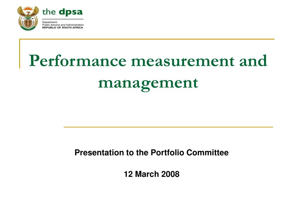 PPT - Performance measurement and management PowerPoint Presentation ...