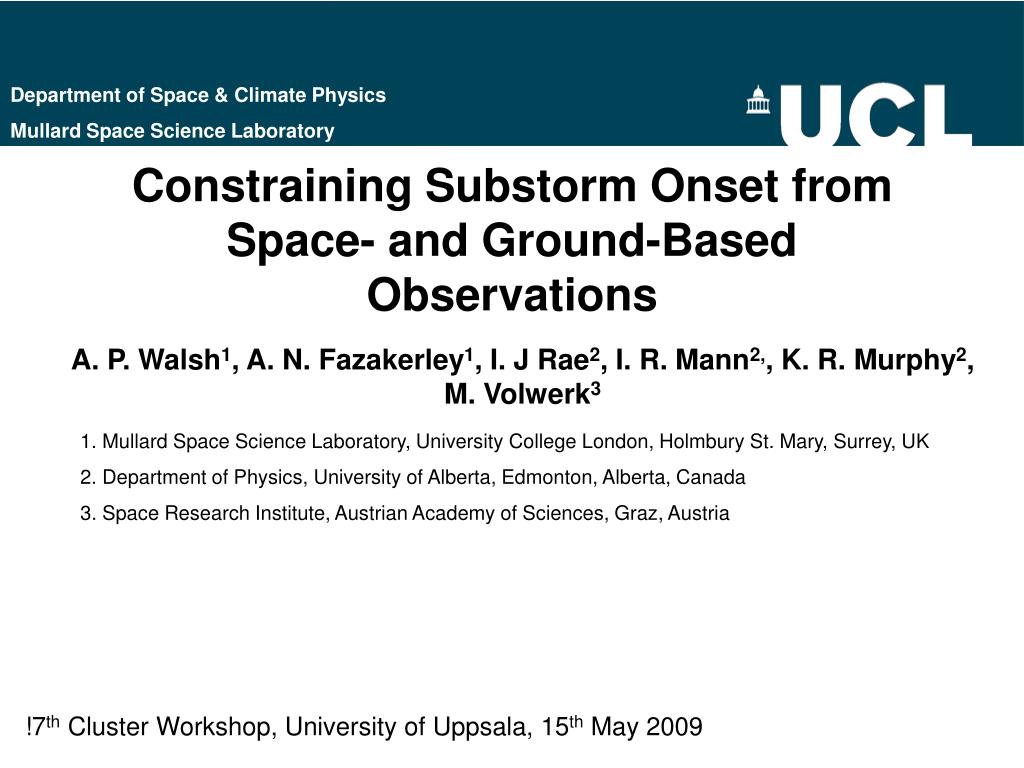 PPT - Constraining Substorm Onset from Space- and Ground-Based ...