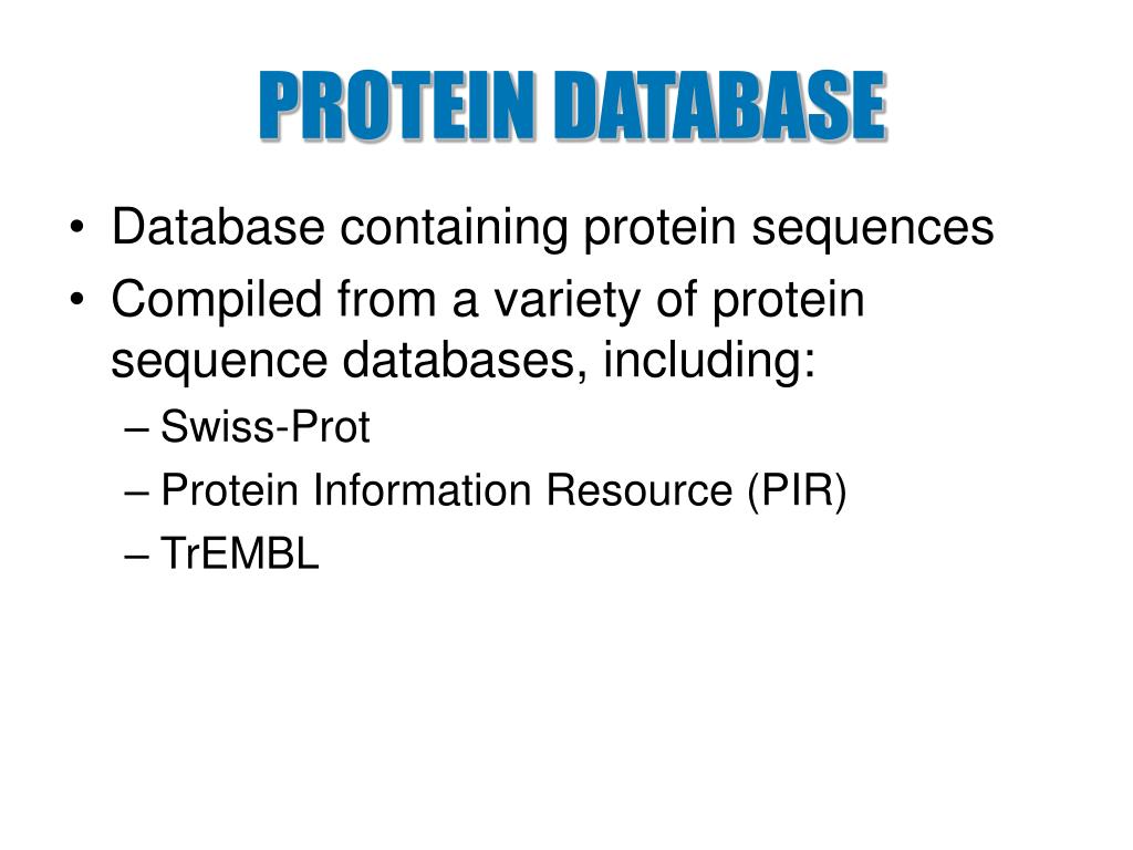PPT - PROTEIN DATABASE PowerPoint Presentation, free download - ID:3358882