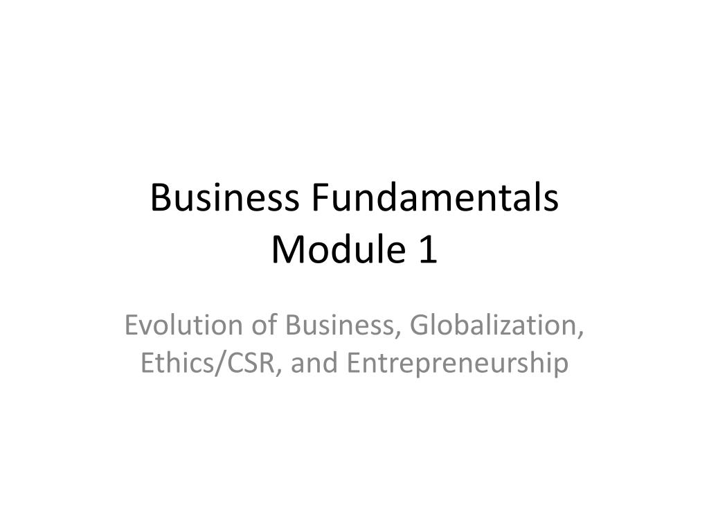 PPT - Business Fundamentals Module 1 PowerPoint Presentation, free ...