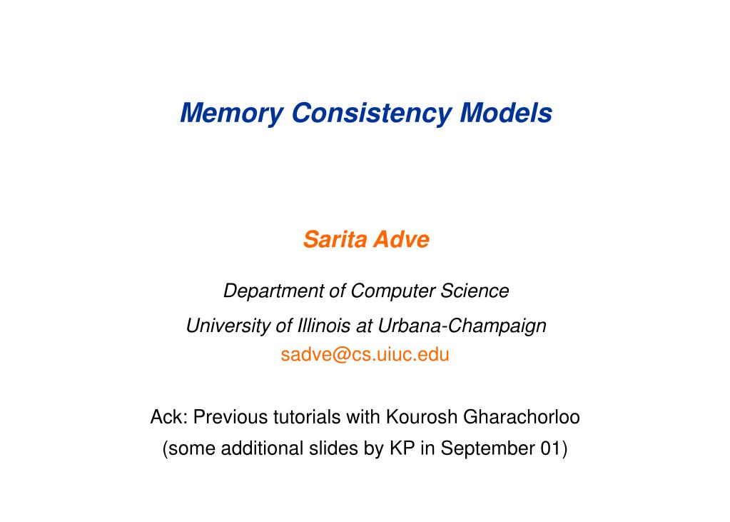 PPT - Memory Consistency Models PowerPoint Presentation, free download - ID:3362948