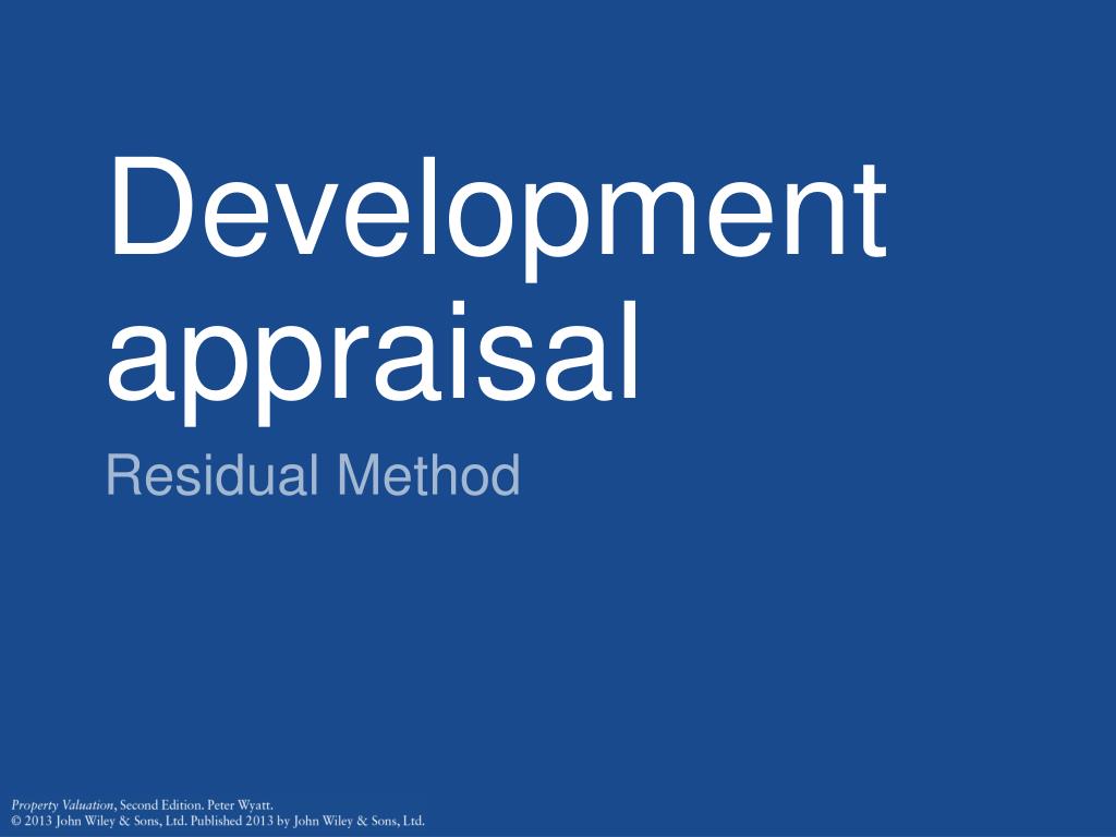 PPT - Development appraisal PowerPoint Presentation, free download - ID ...