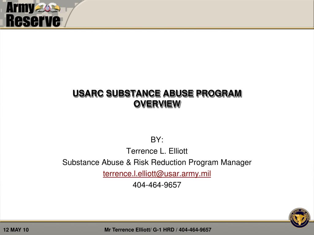 PPT - USARC SUBSTANCE ABUSE PROGRAM OVERVIEW PowerPoint Presentation ...