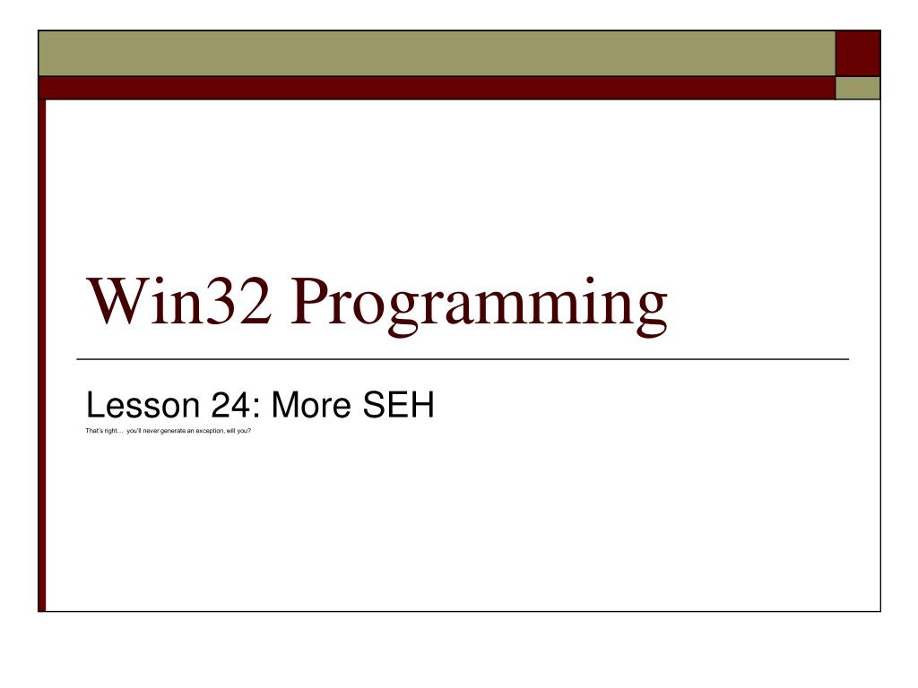 PPT - Win32 Programming PowerPoint Presentation, free download - ID:3371122