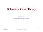 PPT - Behavioral Game Theory: A Brief Introduction PowerPoint ...