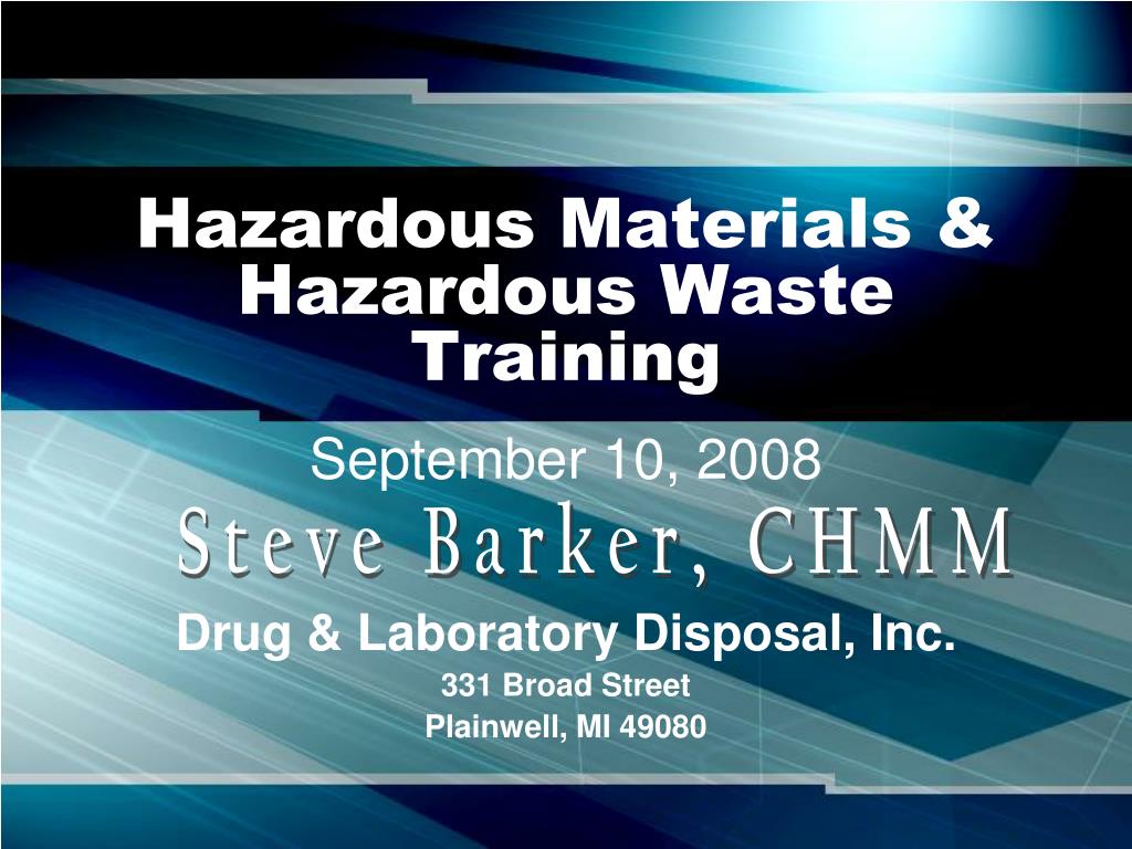 PPT - Hazardous Materials & Hazardous Waste Training PowerPoint ...