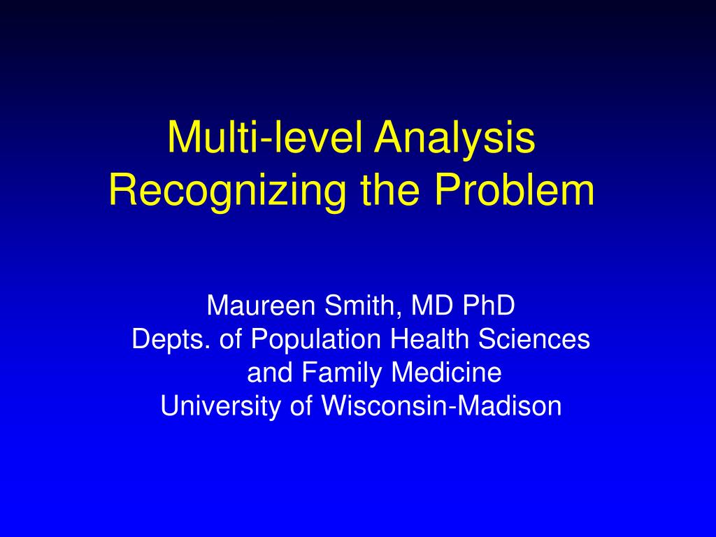 PPT - Multi-level Analysis for Researchers: Understanding Clustering ...