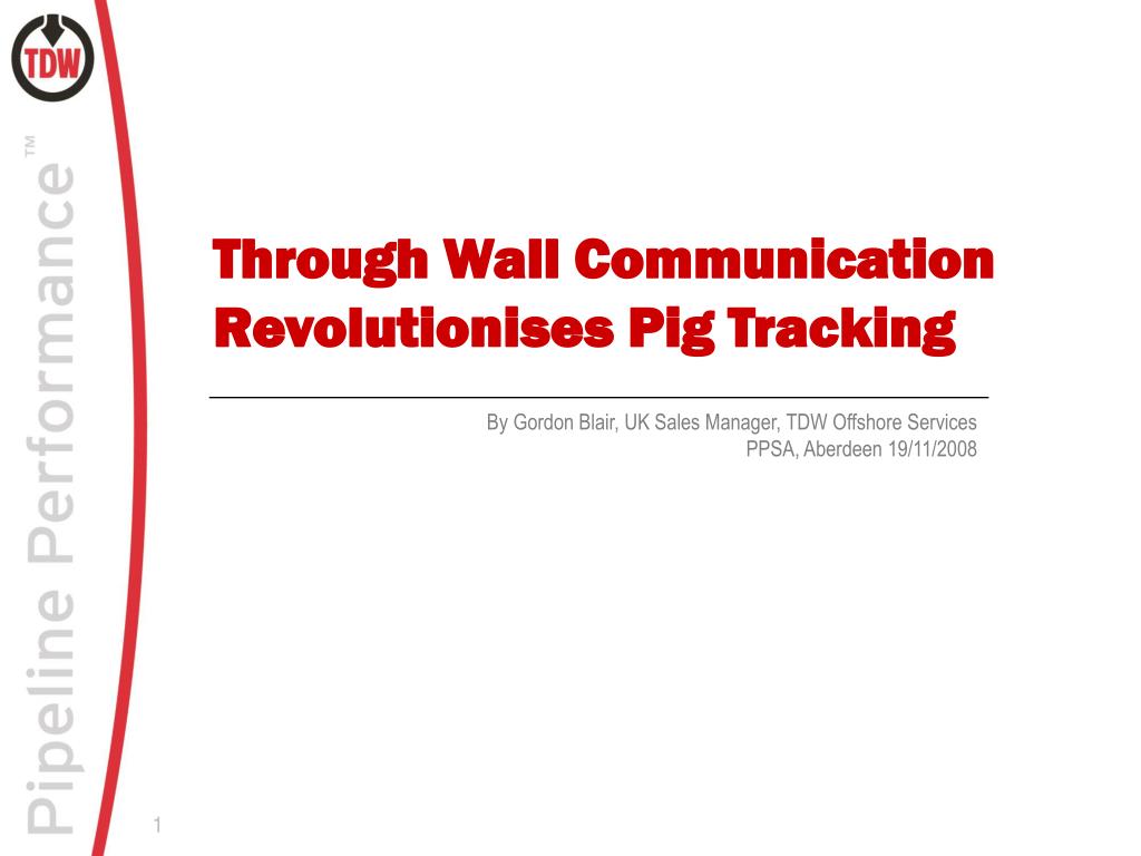 PPT - Through Wall Communication Revolutionises Pig Tracking PowerPoint ...
