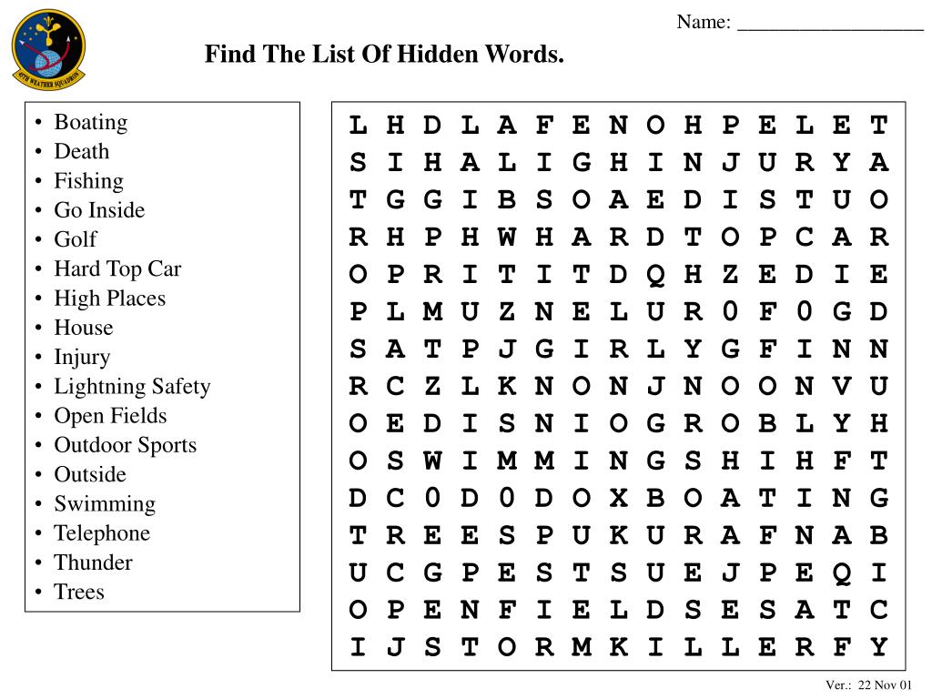 PPT - Find The List Of Hidden Words. PowerPoint Presentation, free ...