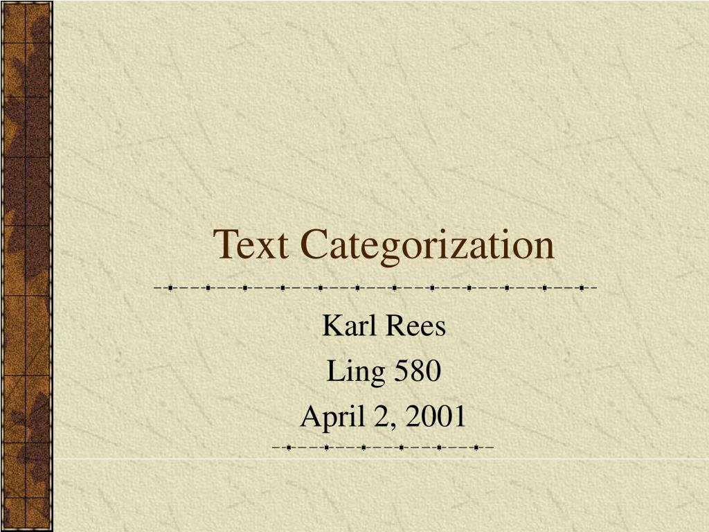 PPT - Text Categorization PowerPoint Presentation, free download - ID ...