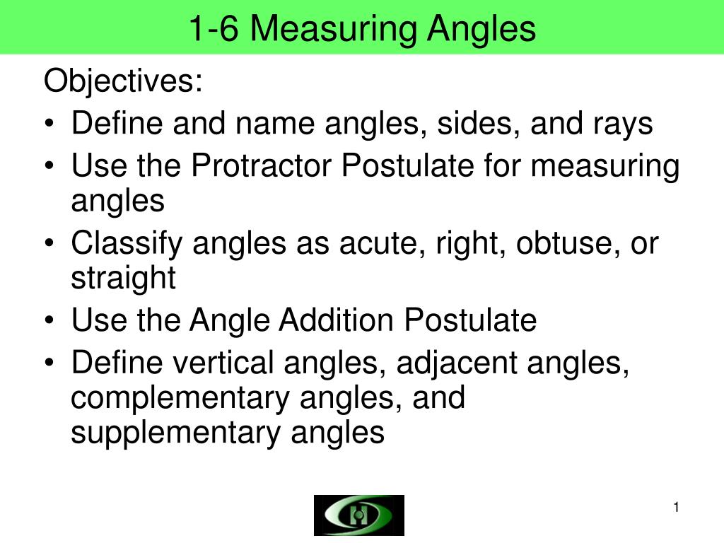 PPT - 1-6 Measuring Angles PowerPoint Presentation, free download - ID ...