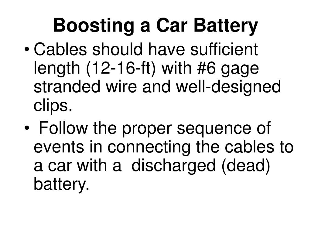PPT - Boosting a Car Battery PowerPoint Presentation, free download ...