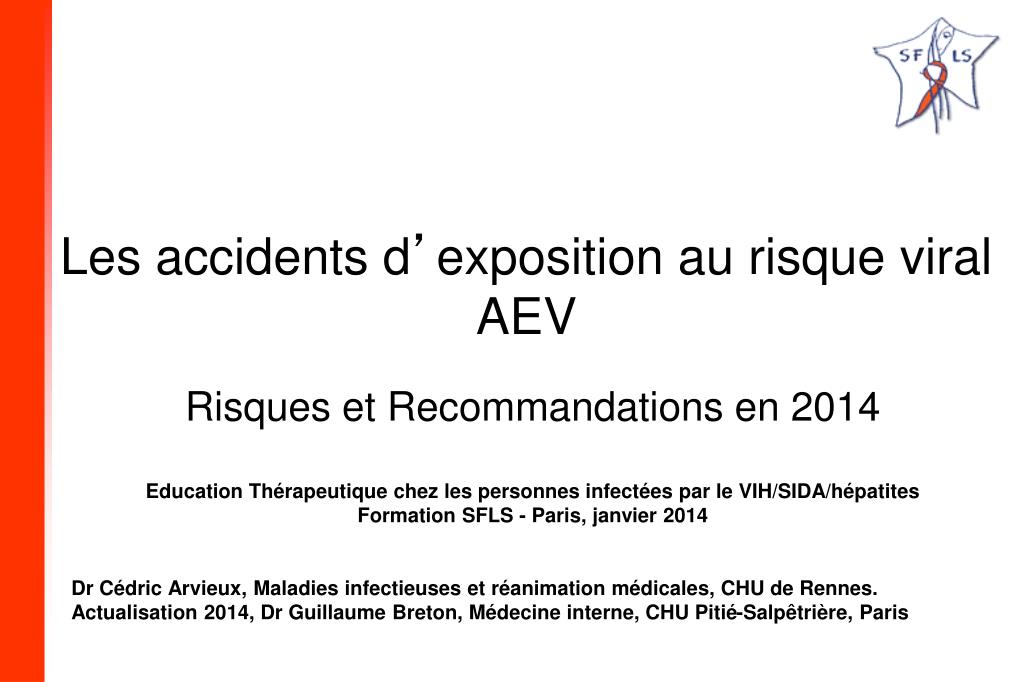 PPT - Les accidents d ’ exposition au risque viral AEV PowerPoint ...