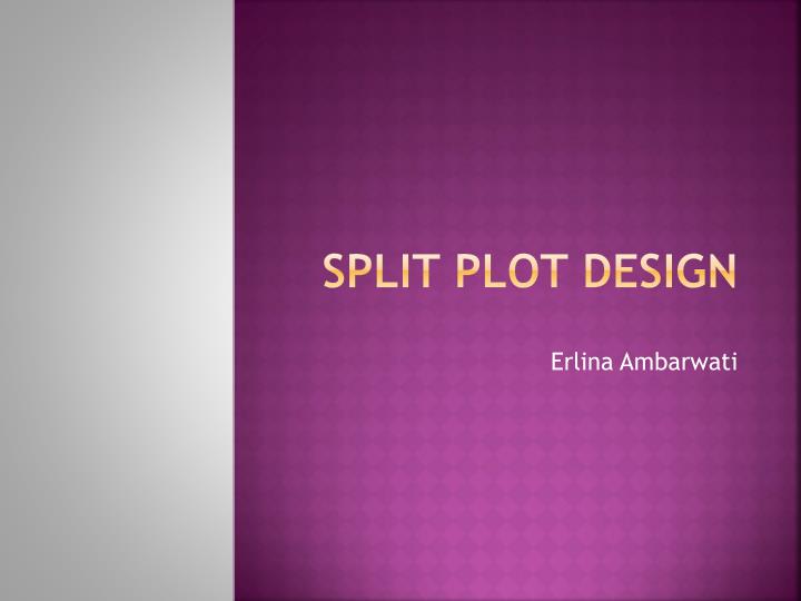 PPT SPLIT PLOT DESIGN PowerPoint Presentation Free Download ID 3389015