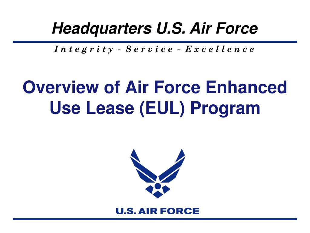 PPT - Overview of Air Force Enhanced Use Lease (EUL) Program PowerPoint ...