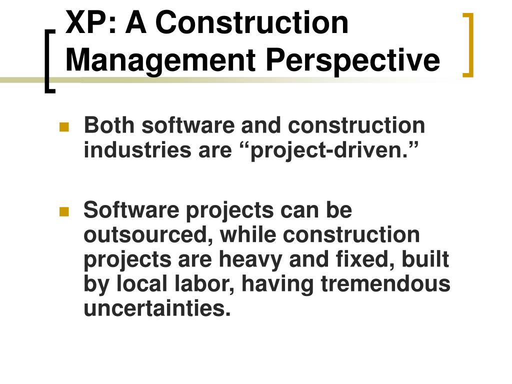 PPT - XP: A Construction Management Perspective PowerPoint Presentation ...