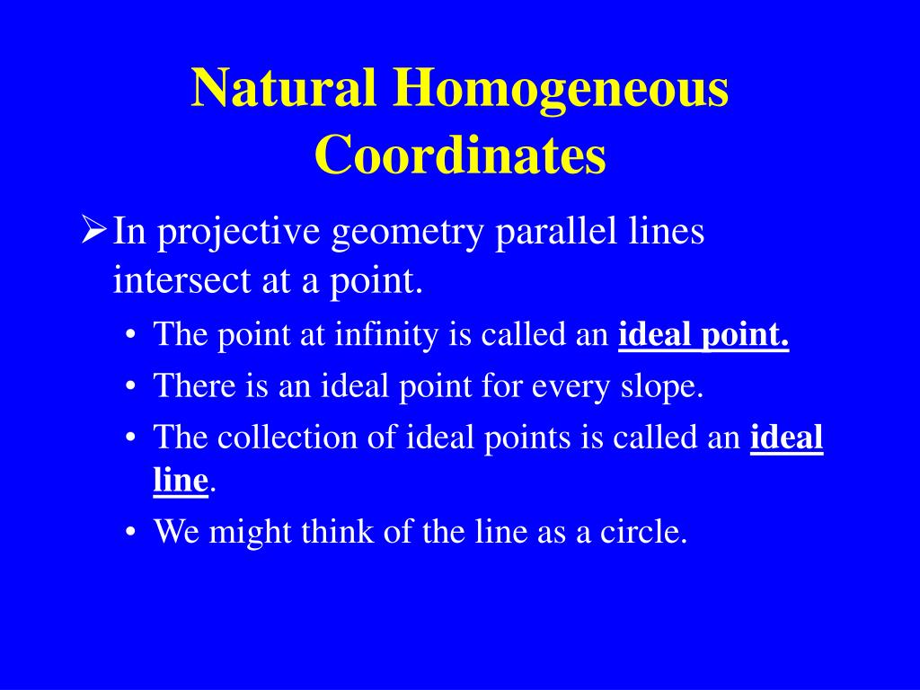 PPT - Natural Homogeneous Coordinates PowerPoint Presentation, free ...