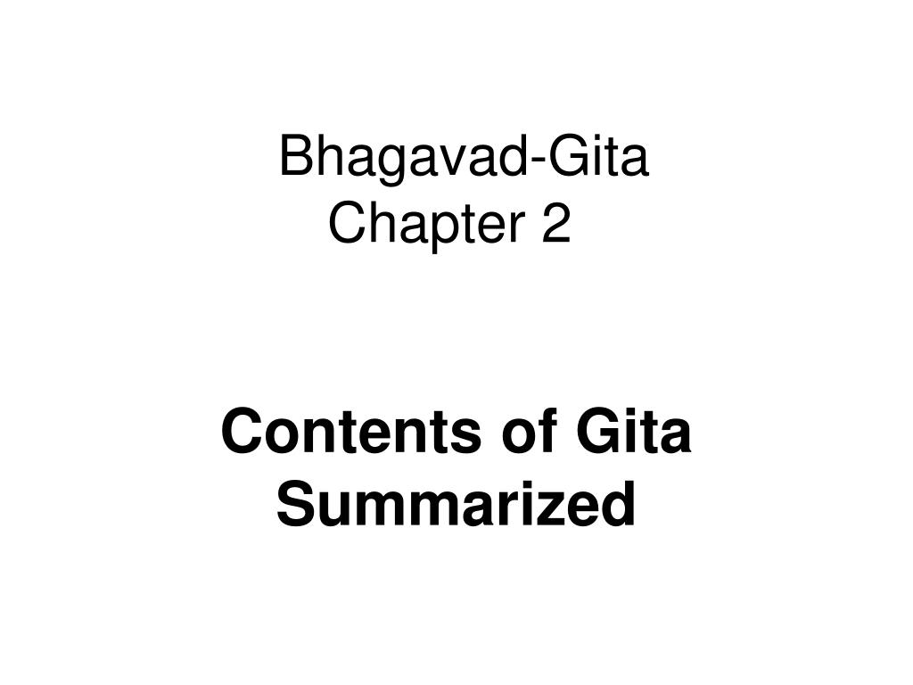 PPT - Bhagavad-Gita Chapter 2 PowerPoint Presentation, free download ...
