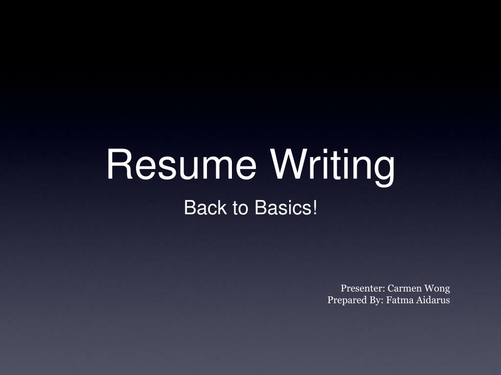 PPT - Resume Writing PowerPoint Presentation, free download - ID:3397613