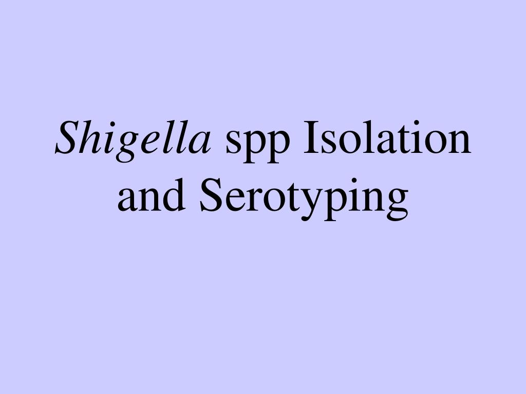 PPT - Shigella spp Isolation and Serotyping PowerPoint Presentation ...