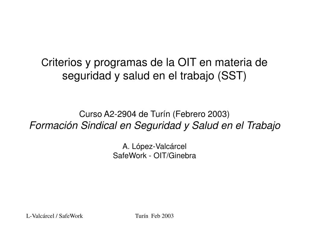 PPT - Seguridad y salud en el trabajo (SST) PowerPoint Presentation ...