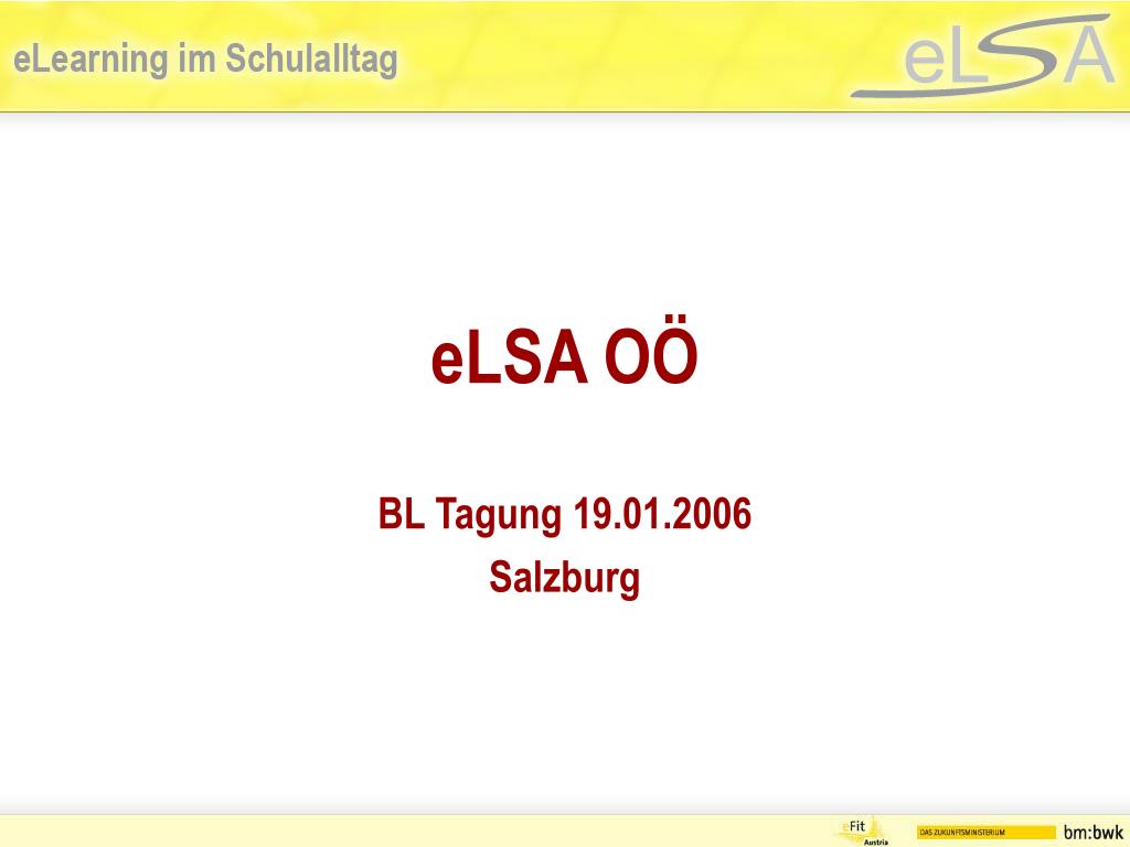 PPT - eLSA OÖ PowerPoint Presentation, free download - ID:3401095