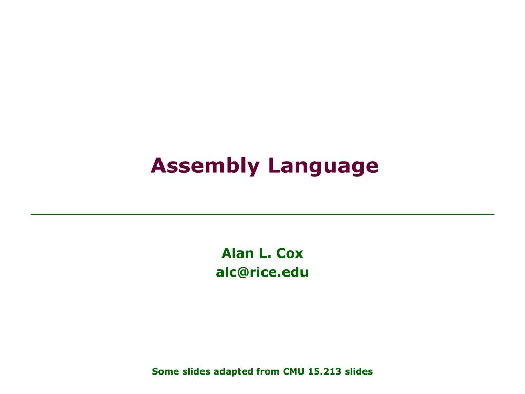 PPT - Assembly Language PowerPoint Presentation, free download - ID:3401499