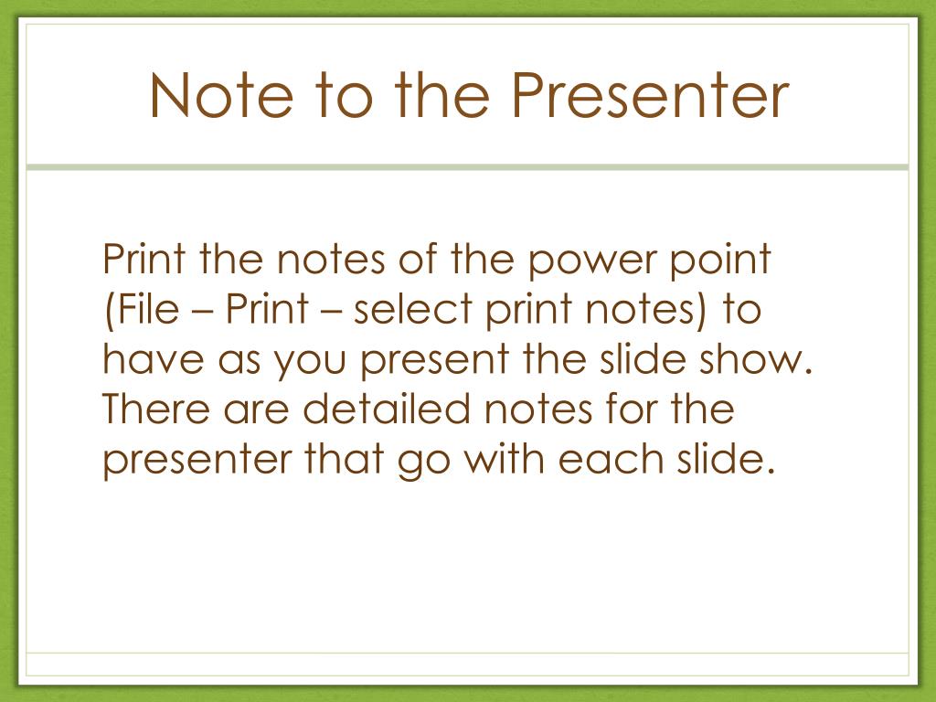 PPT - Note to the Presenter PowerPoint Presentation, free download - ID ...