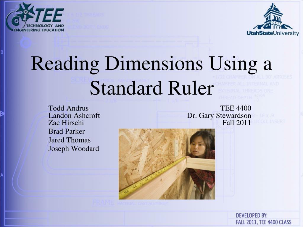 PPT - Reading Dimensions Using a Standard Ruler PowerPoint Presentation ...