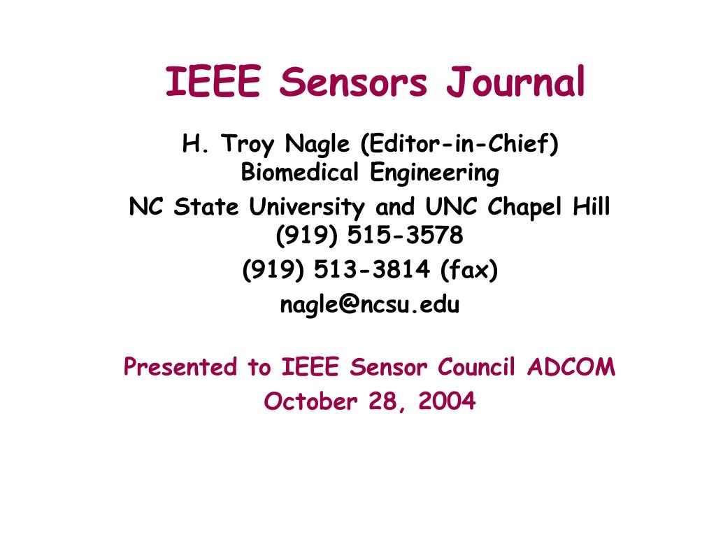 PPT - IEEE Sensors Journal PowerPoint Presentation, free download - ID ...