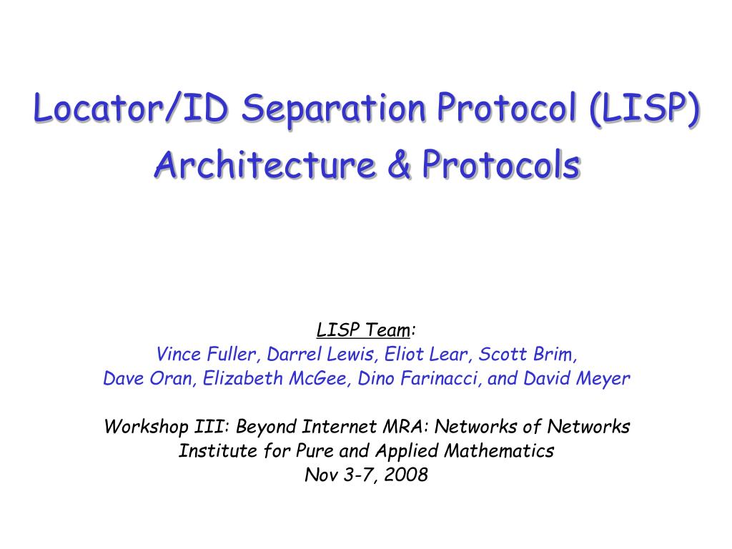 PPT - Locator/ID Separation Protocol (LISP) Architecture & Protocols PowerPoint Presentation ...