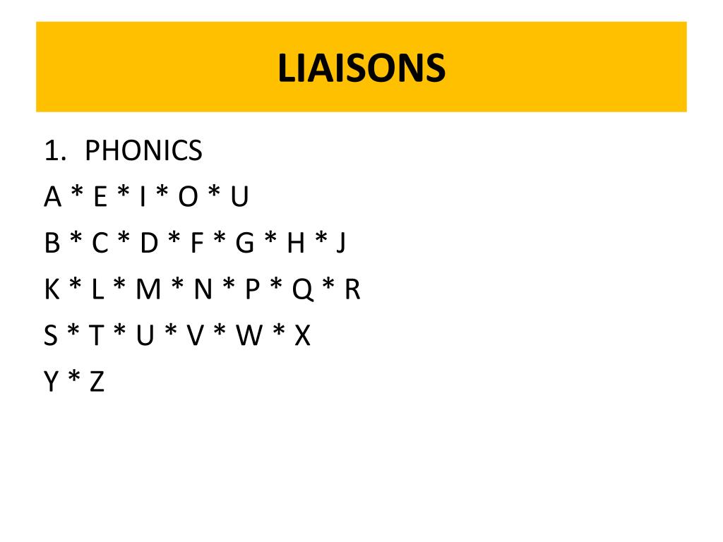 PPT - LIAISONS PowerPoint Presentation, free download - ID:3413473