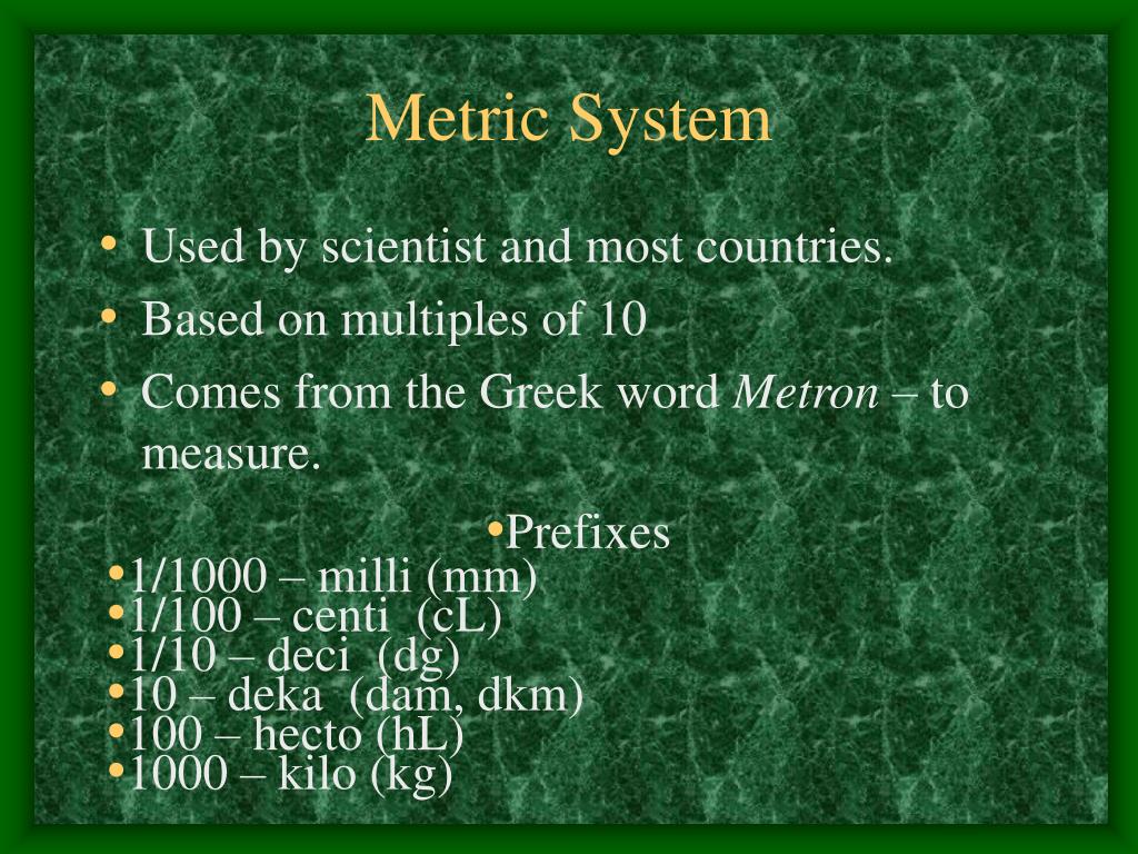 PPT - Metric System PowerPoint Presentation, free download - ID:3414323
