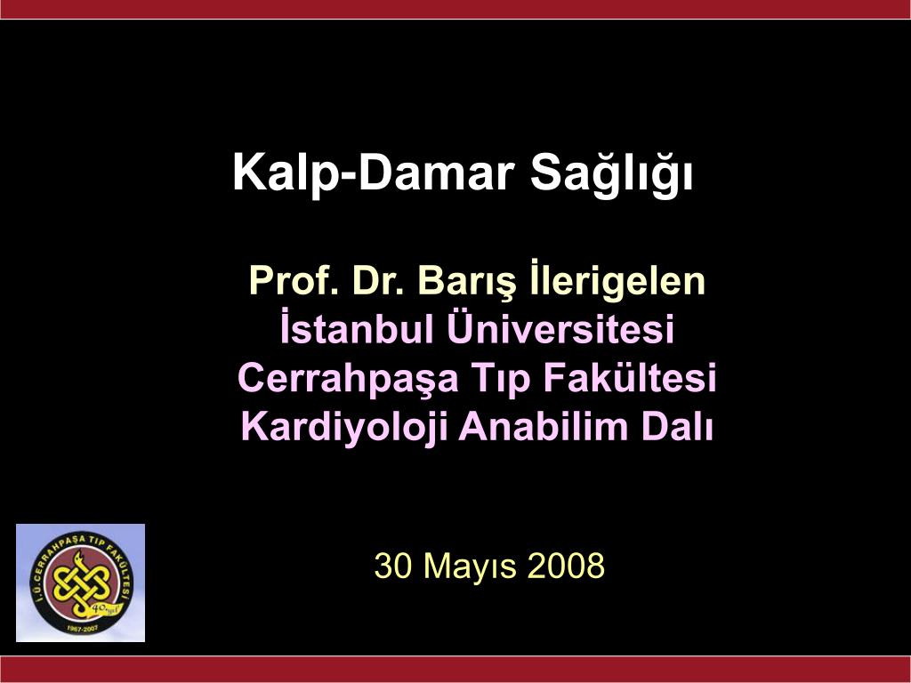 PPT - Kalp-Damar Sağlığı PowerPoint Presentation, free download - ID ...