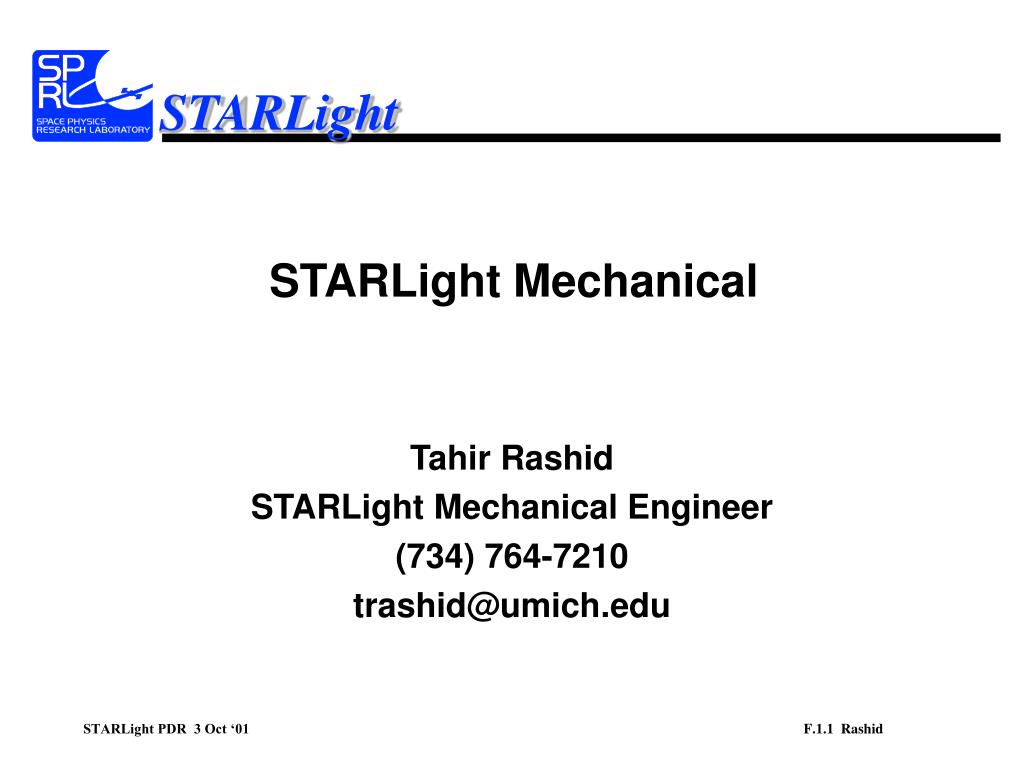 PPT - STARLight Mechanical PowerPoint Presentation, free download - ID ...